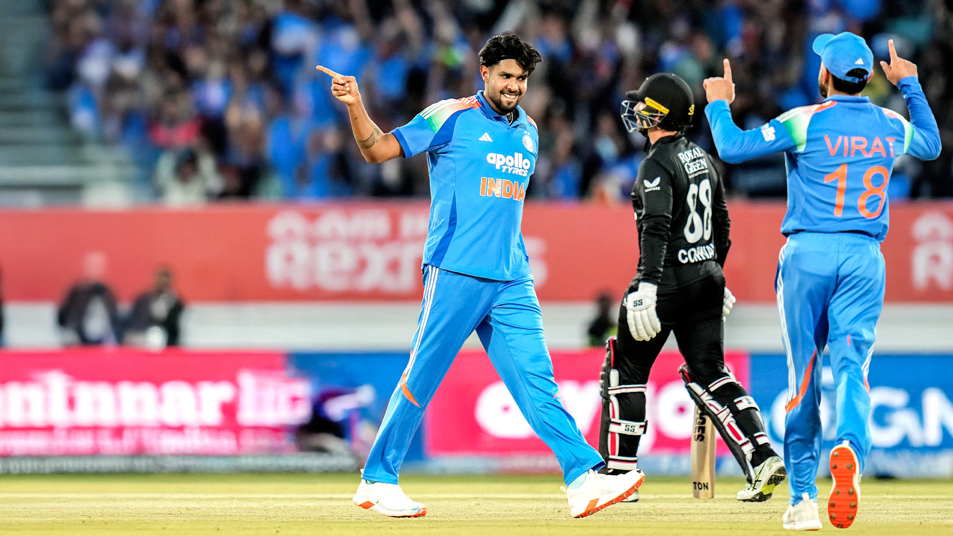 NZ Fall of Wickets vs IND: 2nd ODI