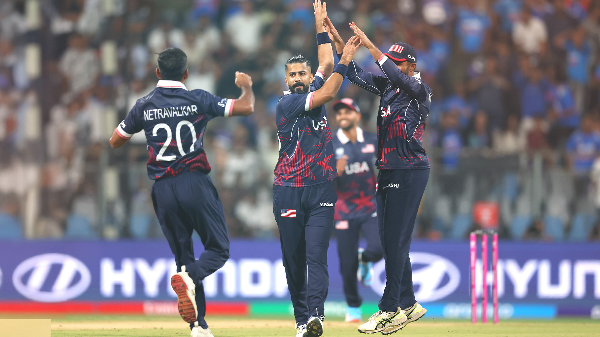 IND Fall of Wickets vs USA