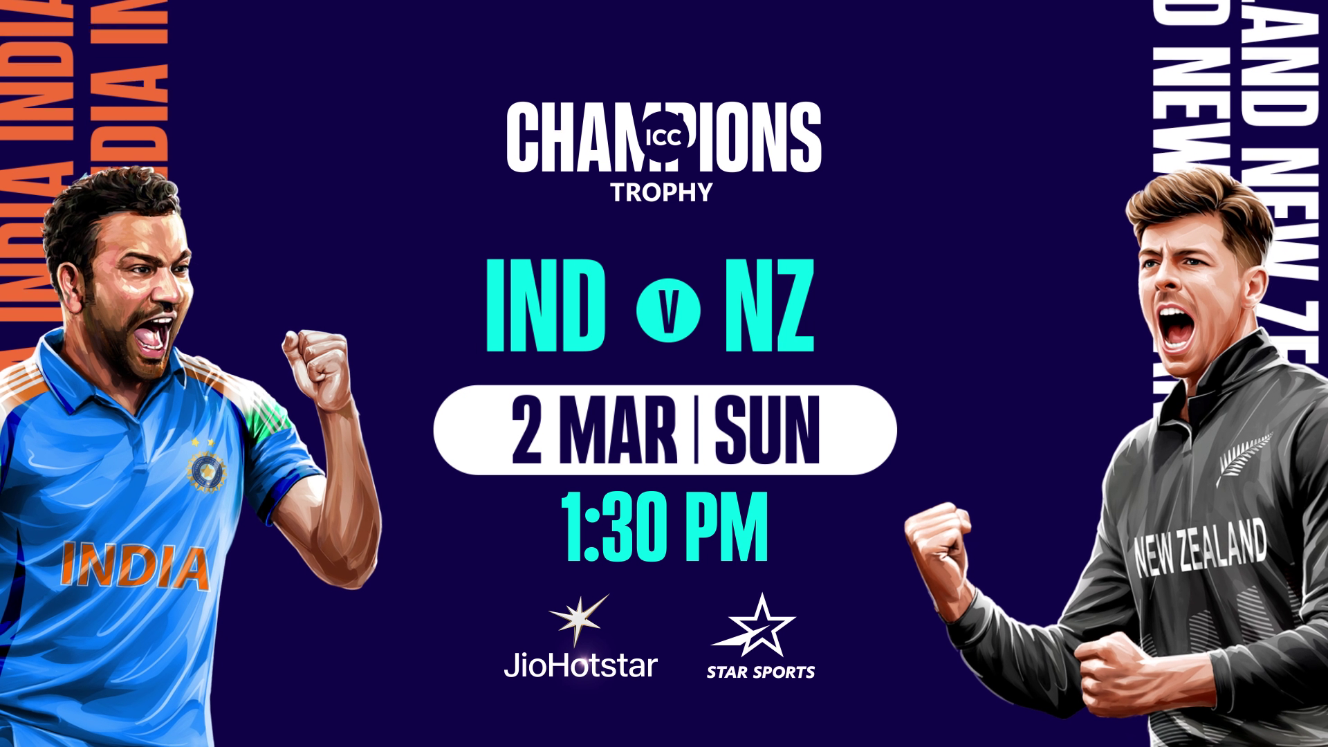 ICC CT: IND vs NZ, LIVE on 2nd March