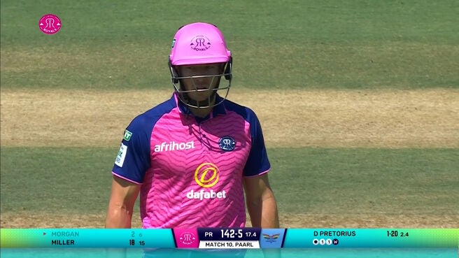 Wicket! Morgan Holes Out