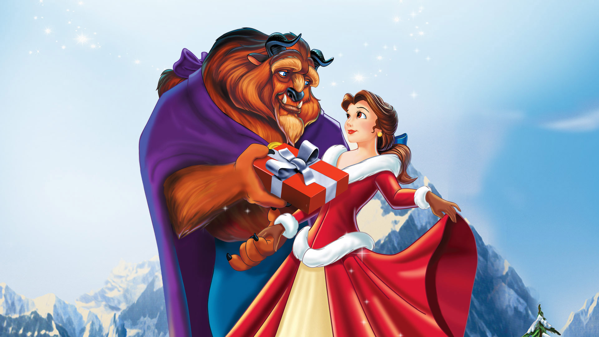 Nonton Beauty and The Beast: The Enchanted Christmas Film di Disney+.