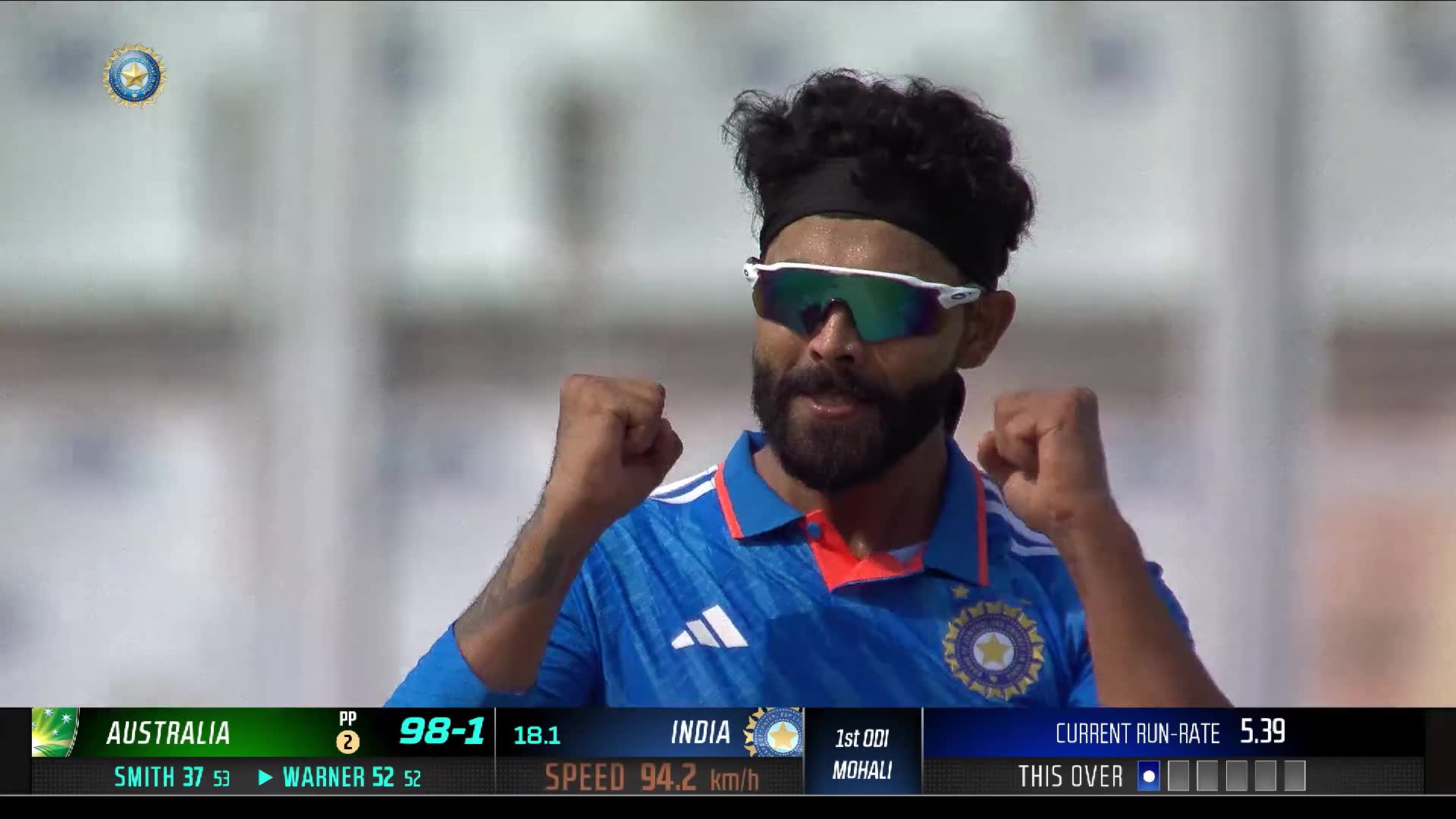 Wicket! Jaddu Gets Warner