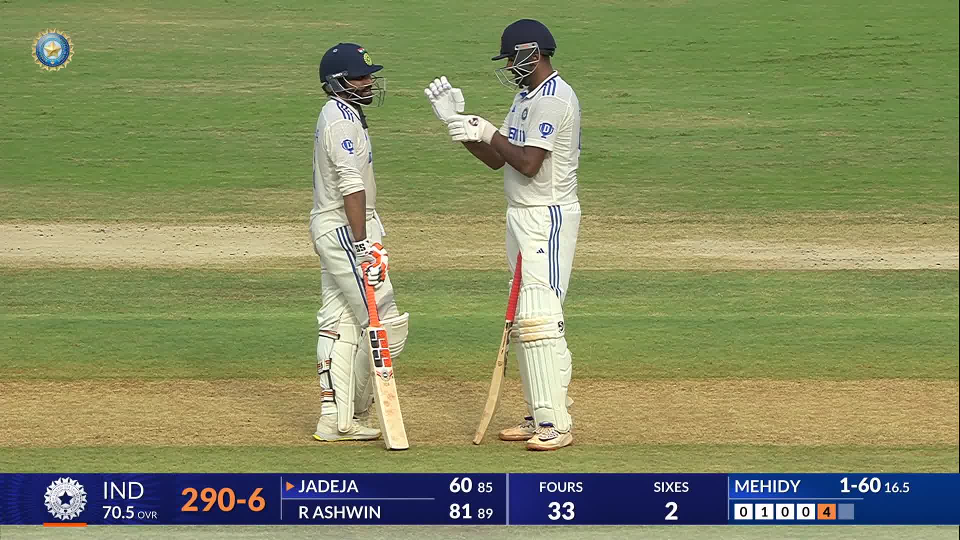 Jadeja, Ashwin Register Highest 7th-Wicket Partnership At Chepauk
