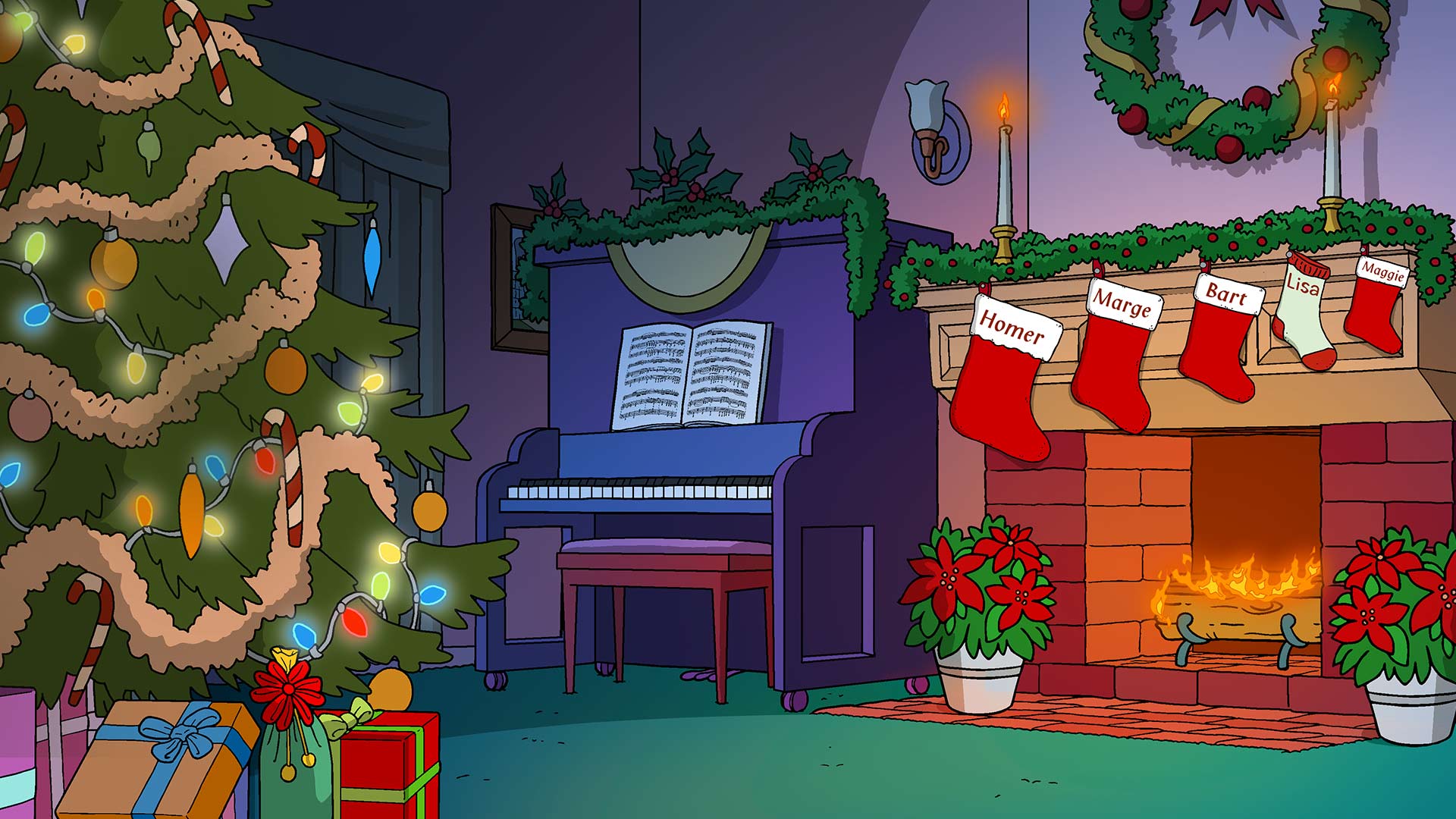 The Simpsons Yule Log - Disney+